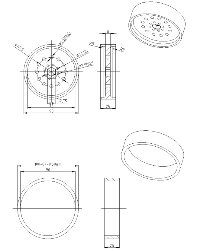 100mm Drive Wheel - 50A - 25mm wide - 1/2" Inner Hex - Blue | Studica ...