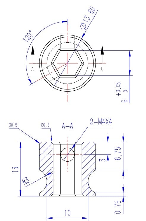 10mm OD Round Groove Hex-Shaft Pulley | Studica Robotics