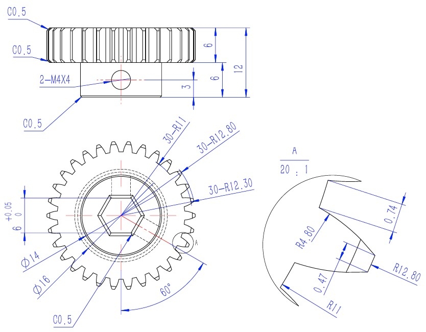 30 Tooth Hex-Shaft Gear | Studica Robotics